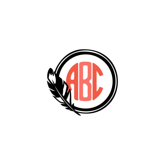 bird feather monogram frame