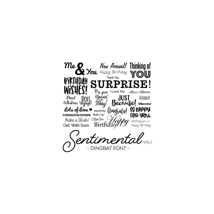 sentimental quote dingbat font