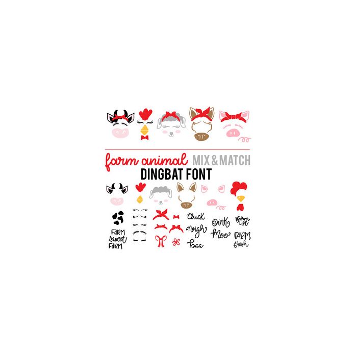 farm animal mix & match dingbat font