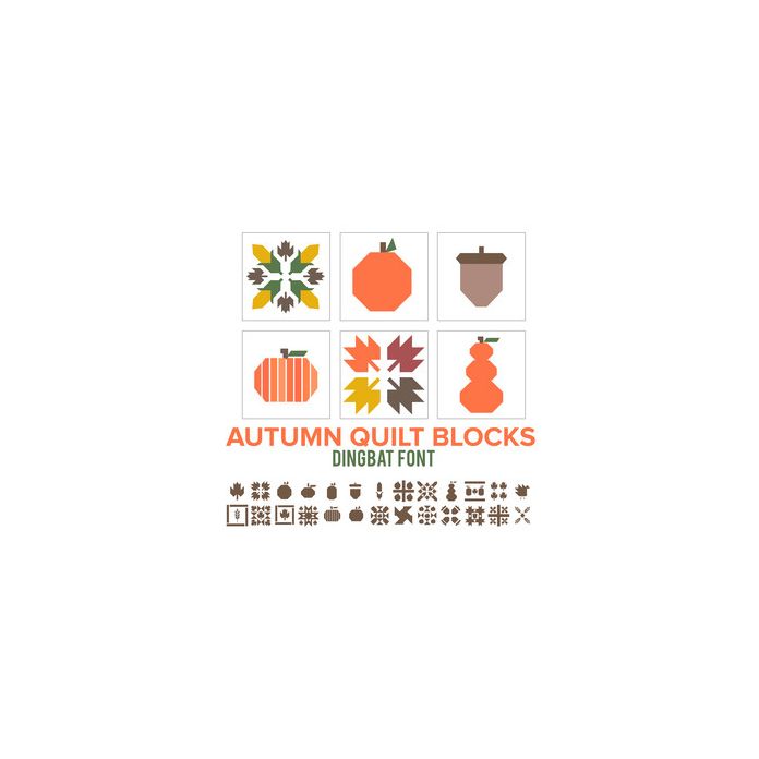 autumn quilt blocks dingbat font
