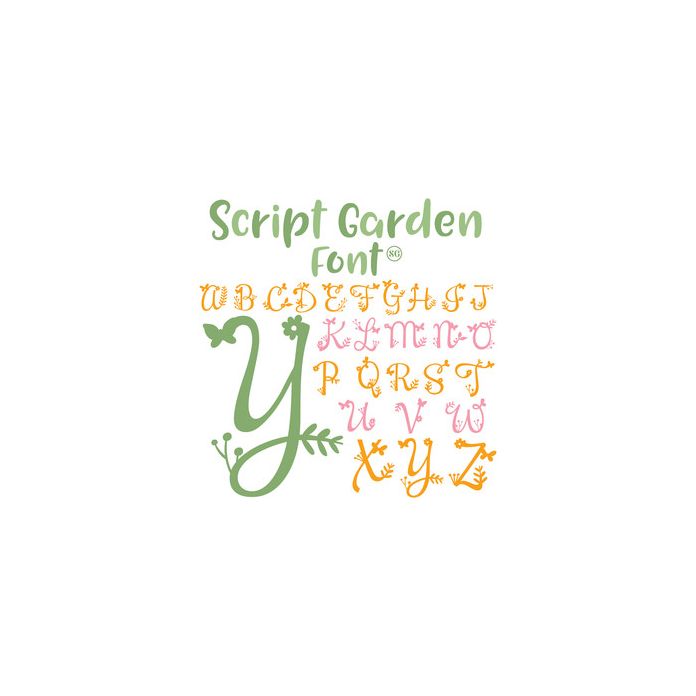 sg script garden font