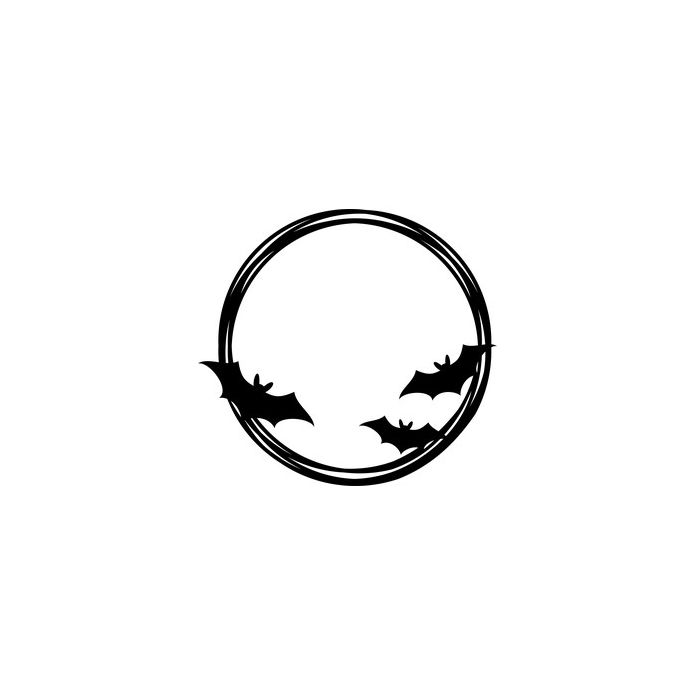halloween bats circle frame