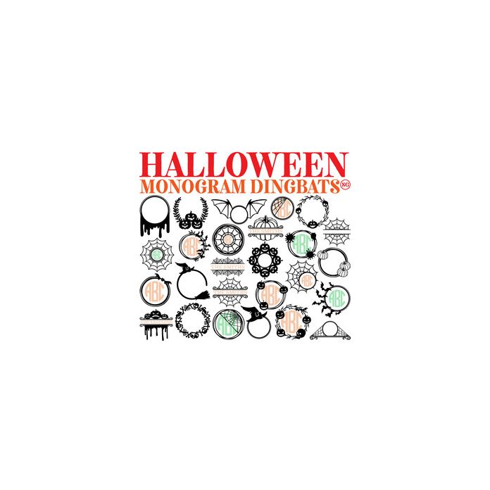 sg halloween monogram frame dingbats
