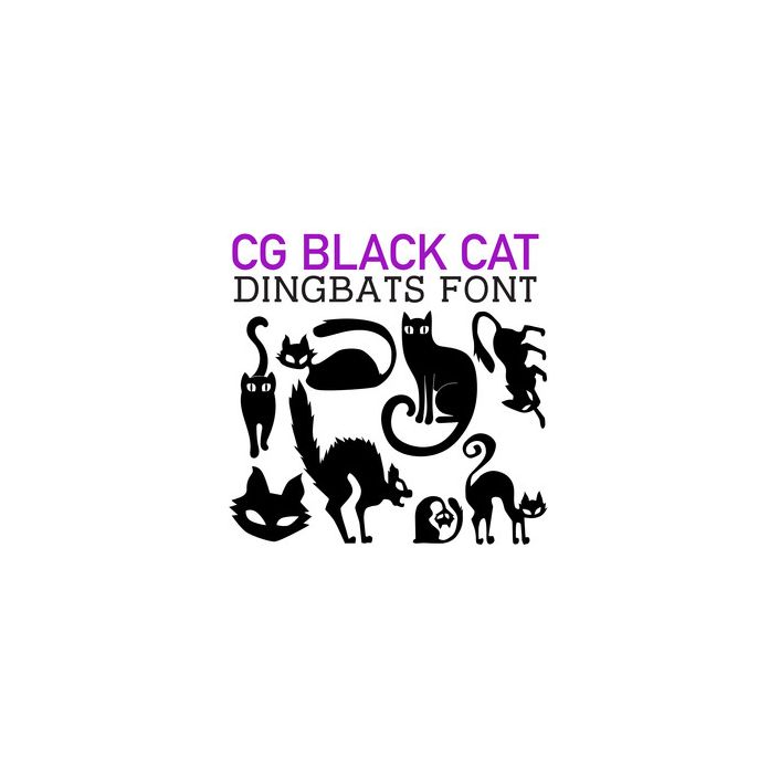 cg black cat dingbats