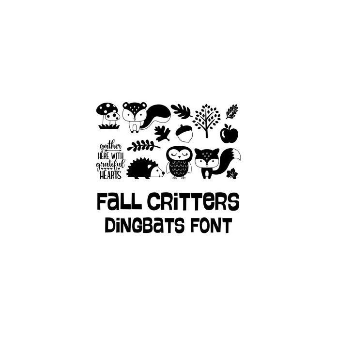fall critters dingbats font