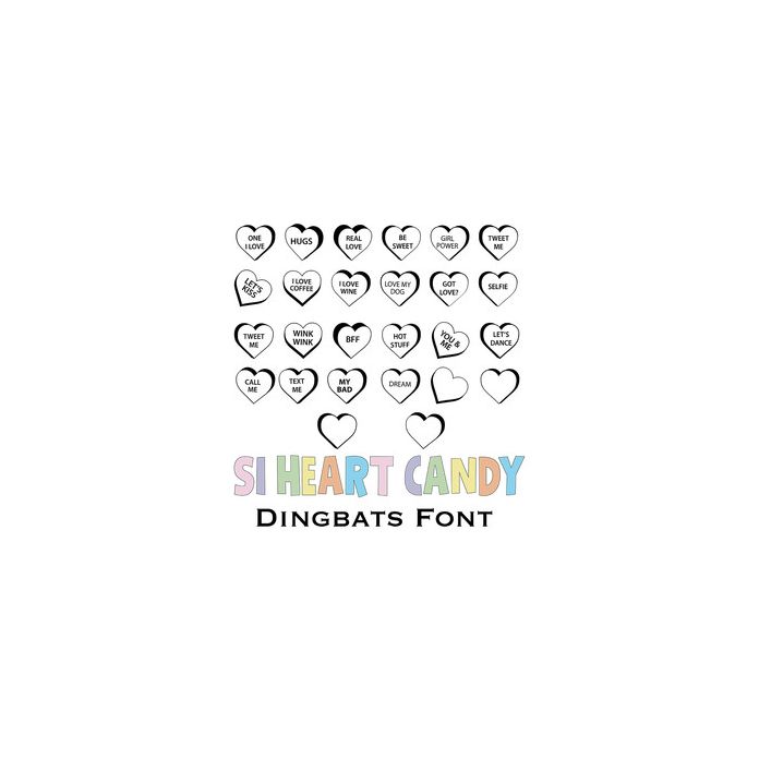 conversation hearts dingbats font