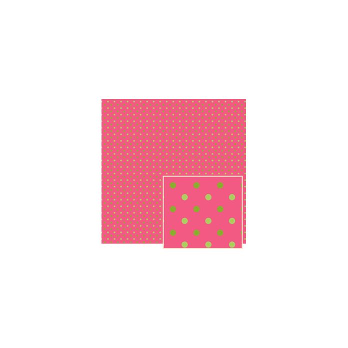 pinkwith green polka dots pattern