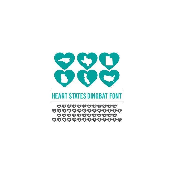 heart states dingbat font