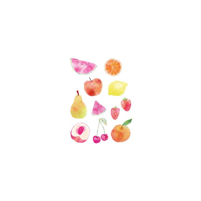 watercolor fruit food art stickers