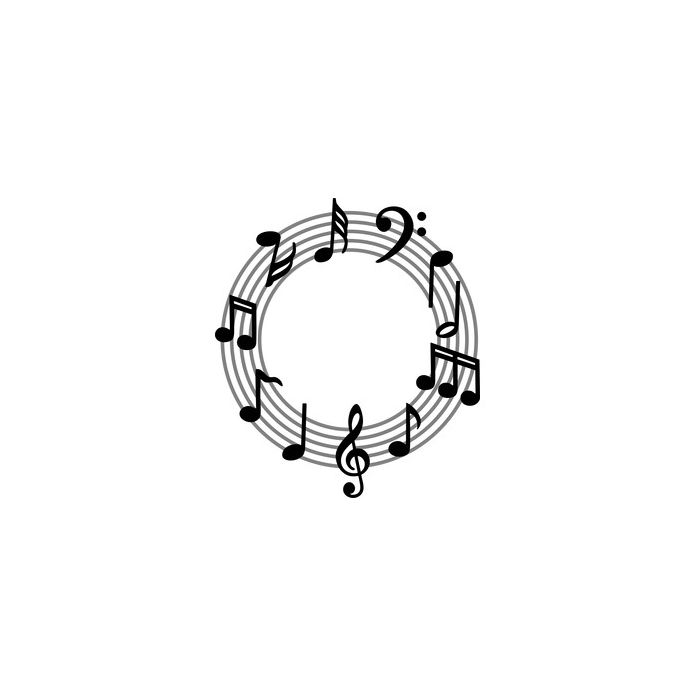 musical notes circle frame|288993
