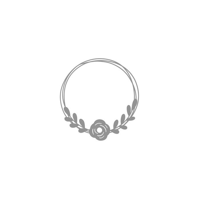 simple flower circle monogram