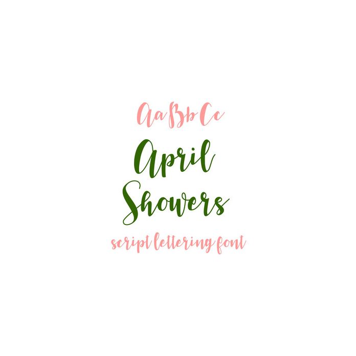 april showers script lettering font