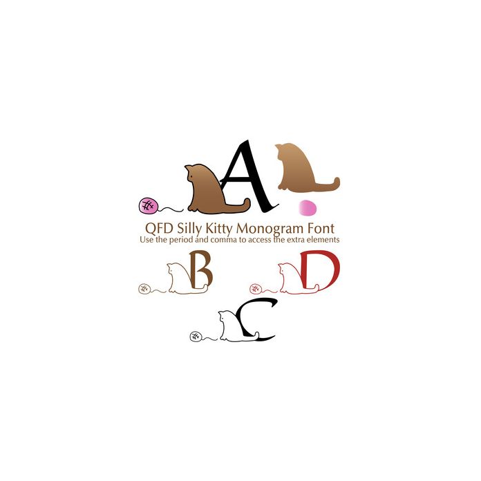 qfd silly kitty monogram font
