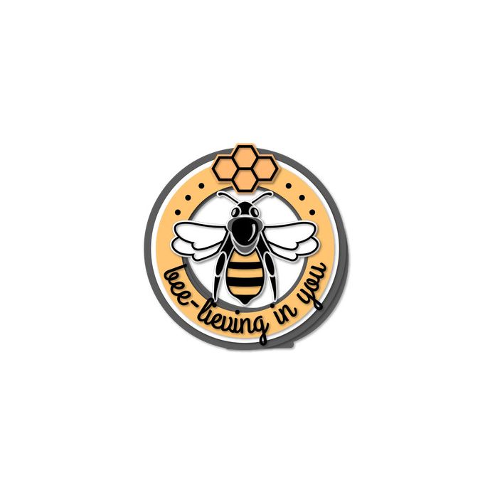 bee bee lieving you round 6x6 card