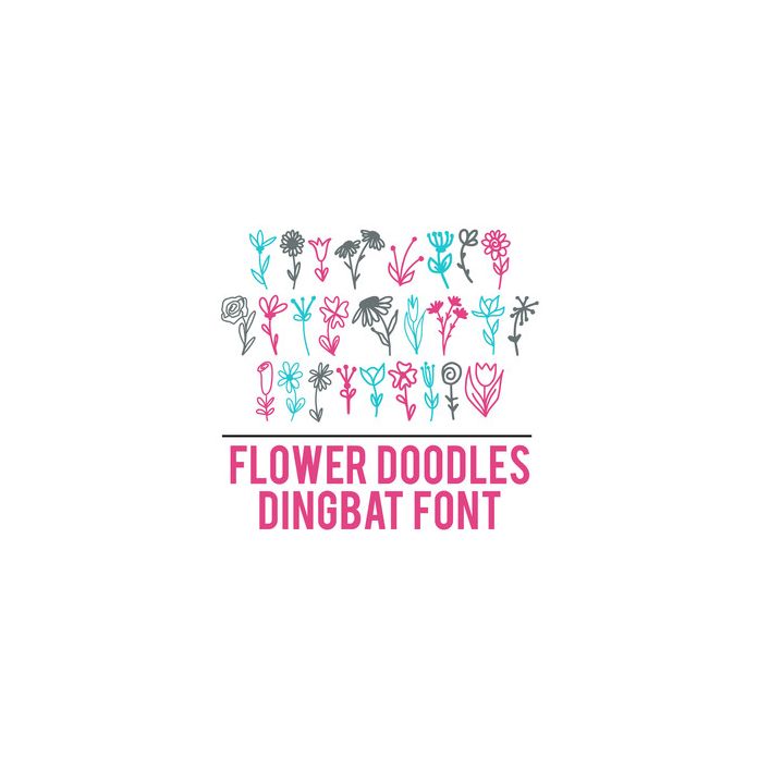 flower doodles dingbat font