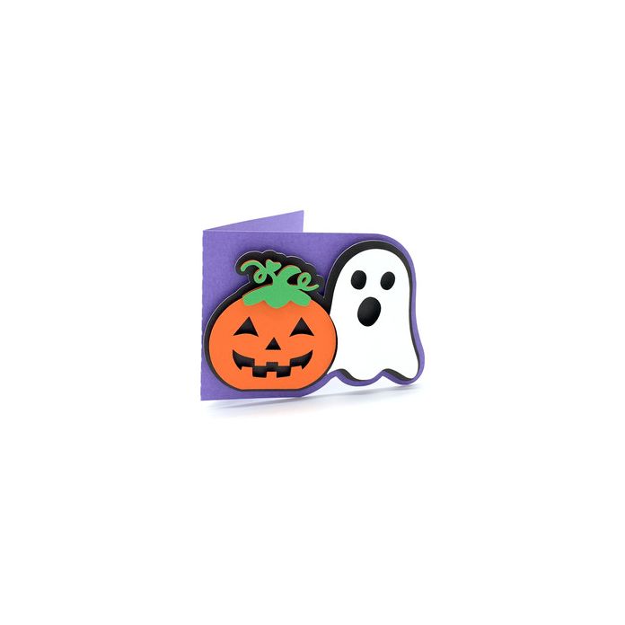 halloween pumpkin and ghost card