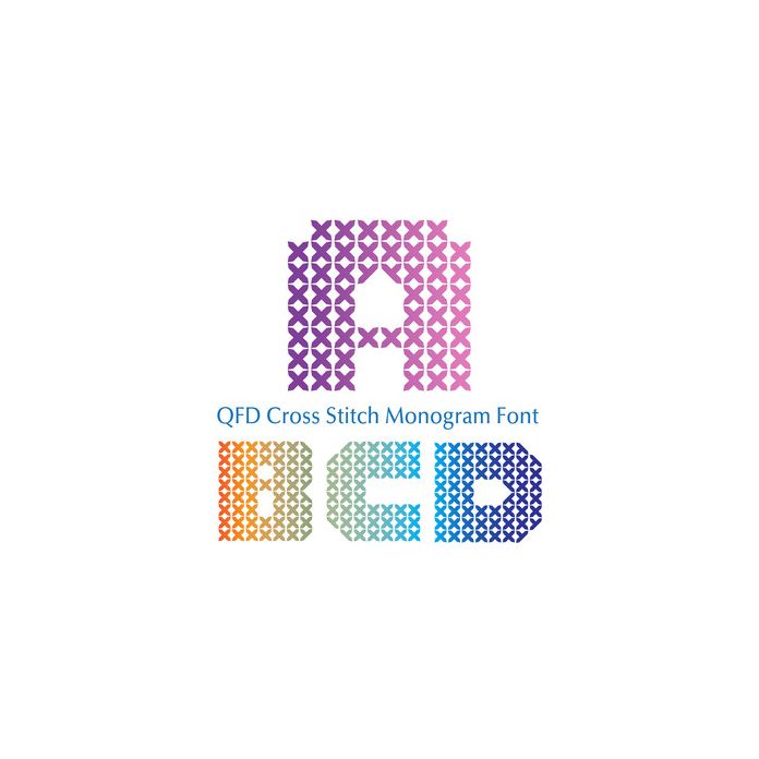 qfd cross stitch monogram font