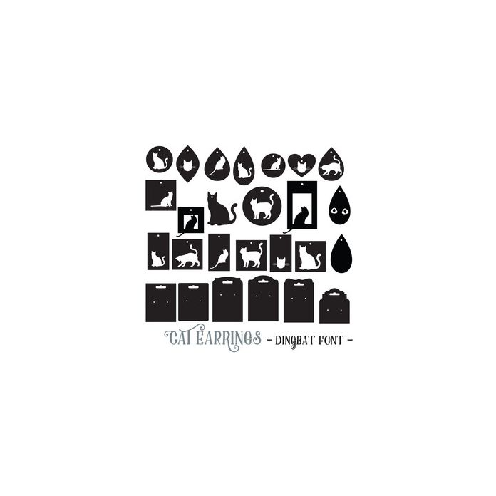 cat earrings dingbat font