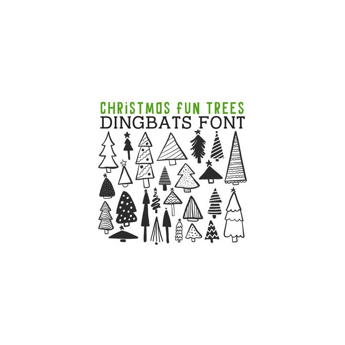 cg christmas fun trees dingbats