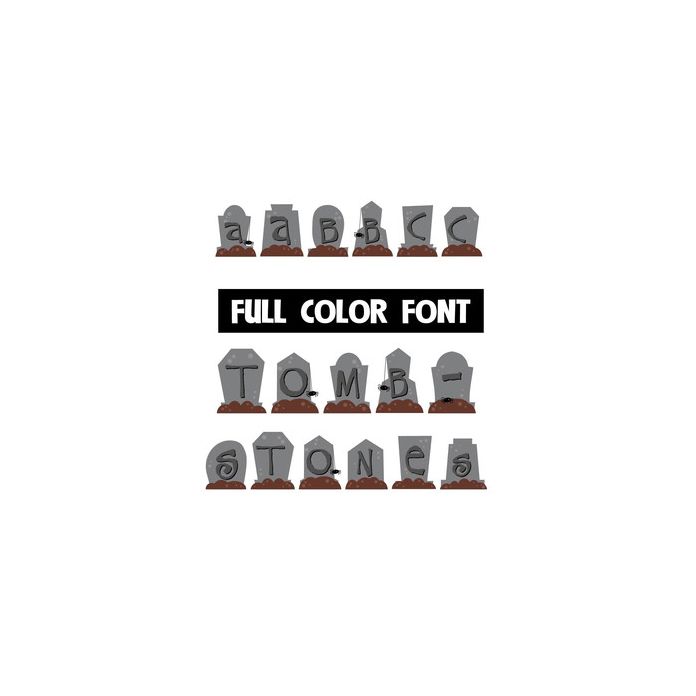 tombstones color font