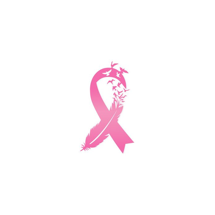 breast cancer feather ribbon