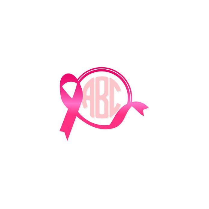 breast cancer ribbon monogram