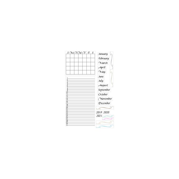 elegant planner months, numbers, calendar stickers