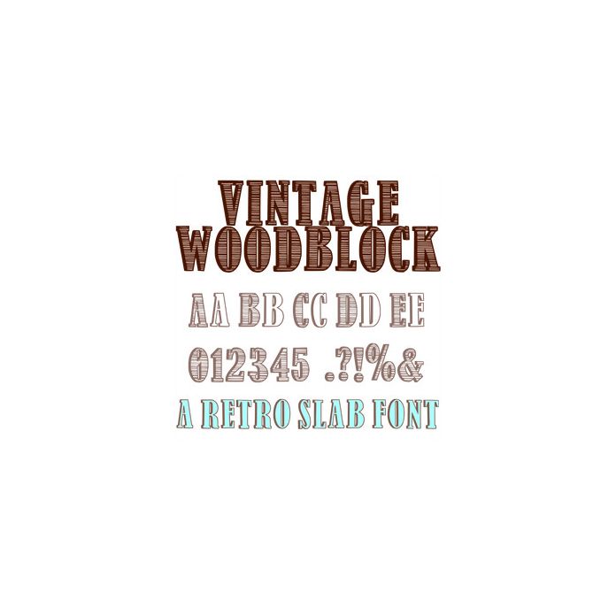 vintage woodblock font