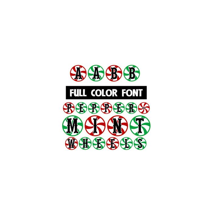 peppermint wheels color font