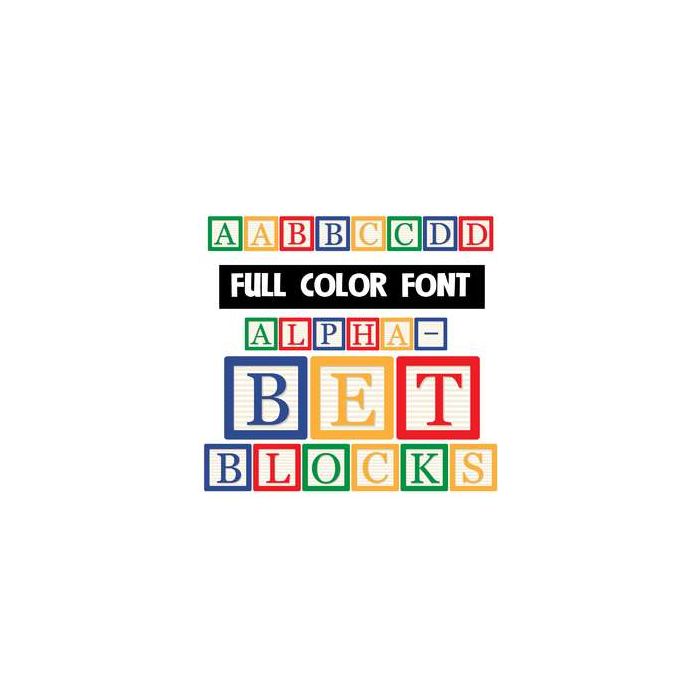 alphabet blocks color font