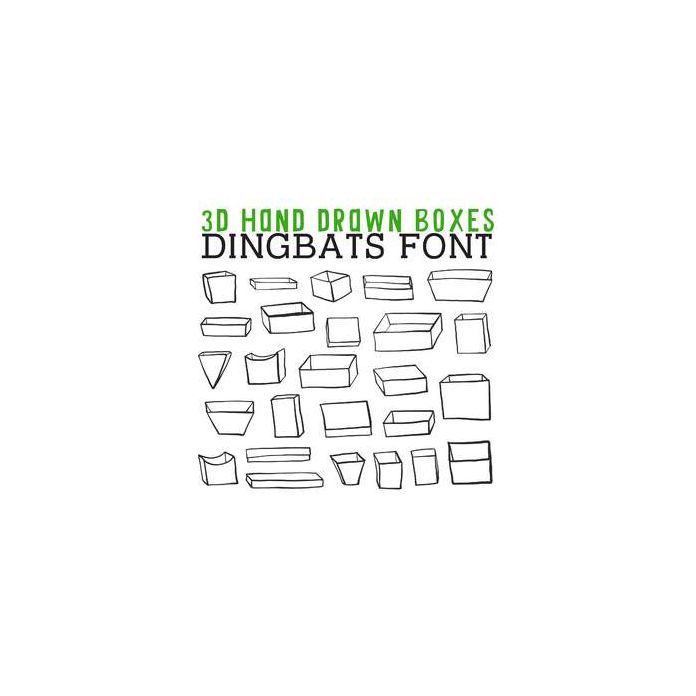 cg 3d hand drawn boxes dingbats