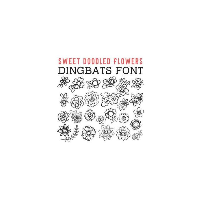 cg sweet doodled flowers dingbats