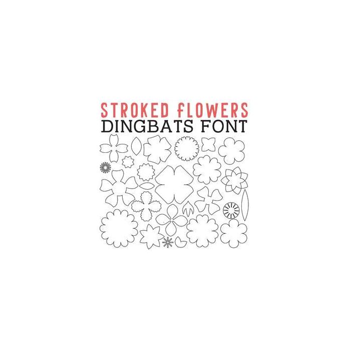 cg stroked flowers dingbats