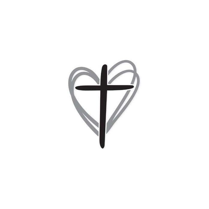 doodle heart cross