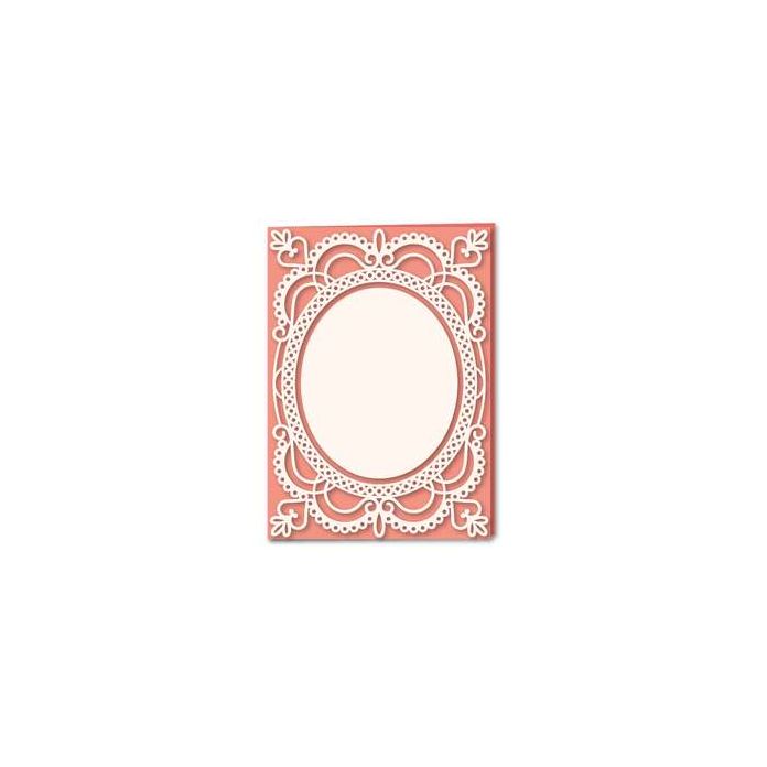 oval lace frame panel 5x7 card