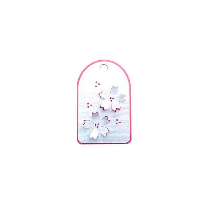 cherry blossom 3d gift tag