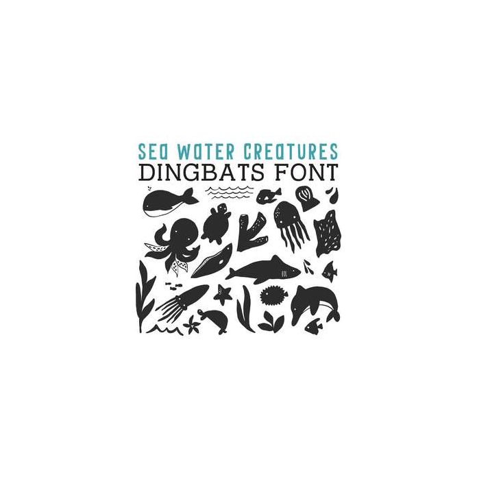 cg sea water creatures dingbats