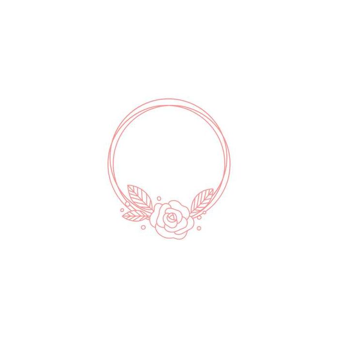 floral rose monogram frame