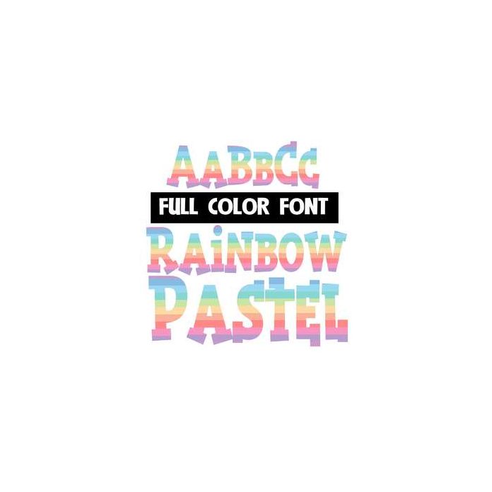 rainbow pastel color font