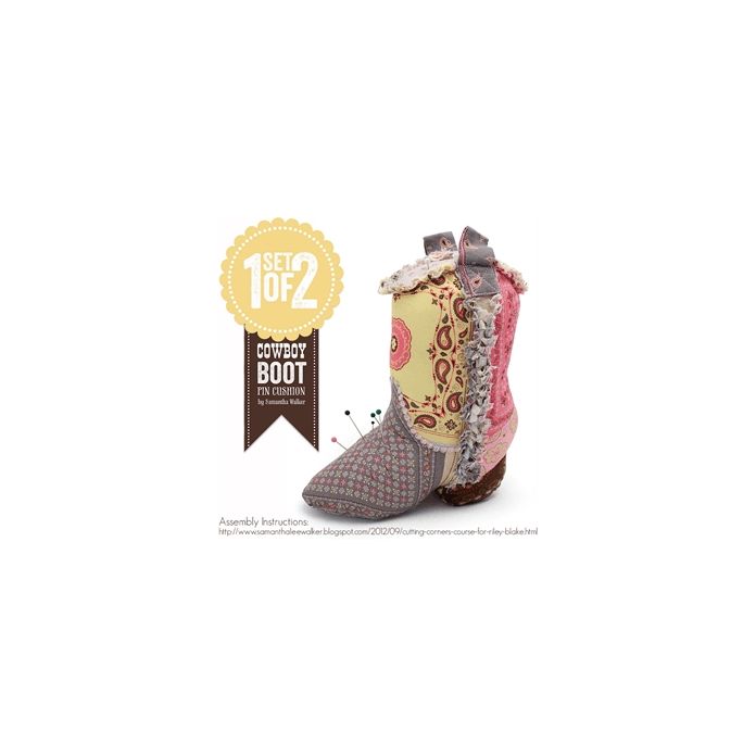 1 cowboy boot pin cushion pattern