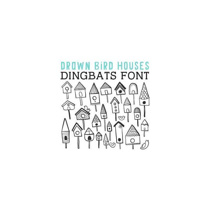 cg drawn bird house dingbats