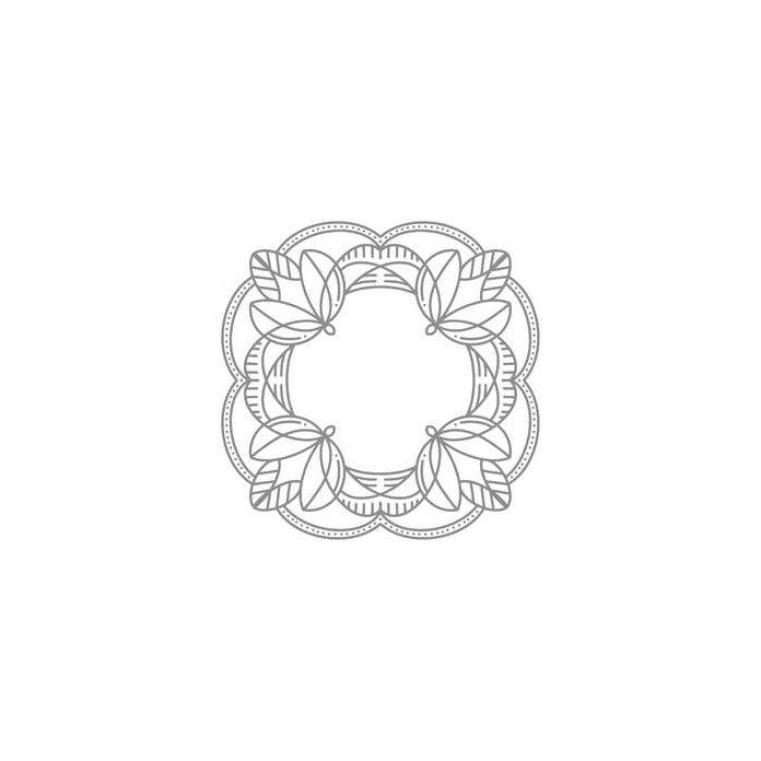 leaf floral medallion monogram frame