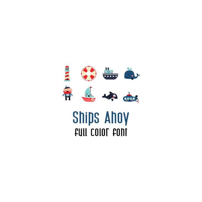 ships ahoy full color font