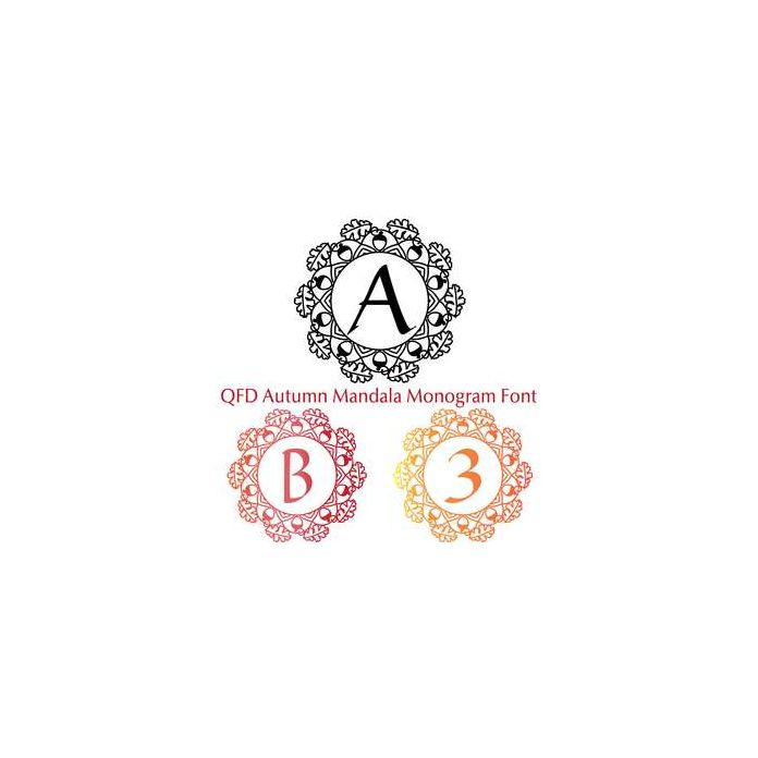 qfd autumn mandala monogram font