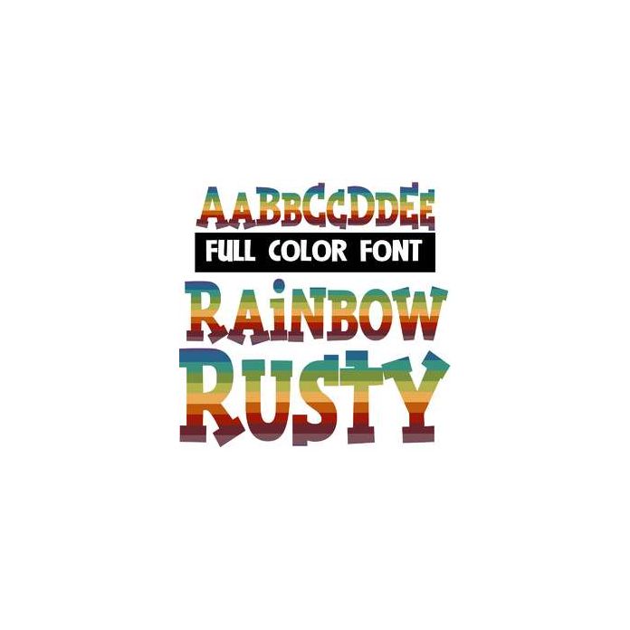 rainbow rusty color font
