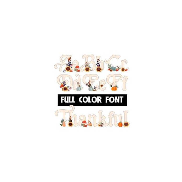 thankful color font