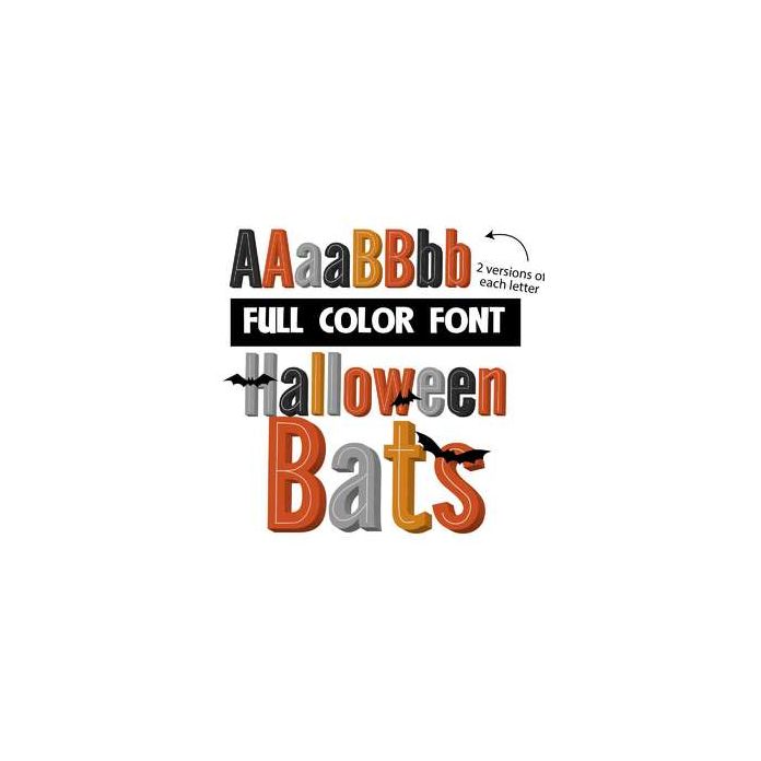 halloween bats color font