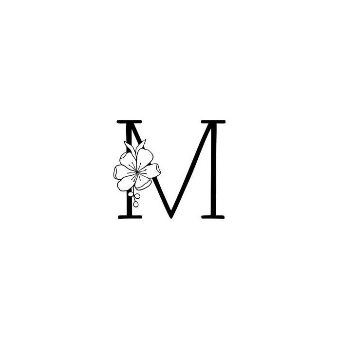 floral letter m monogram