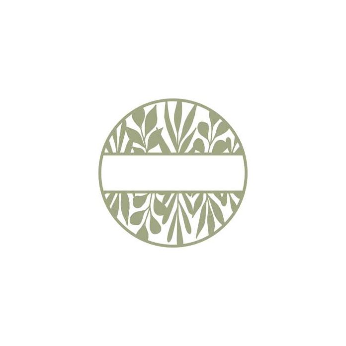 round leaf monogram frame