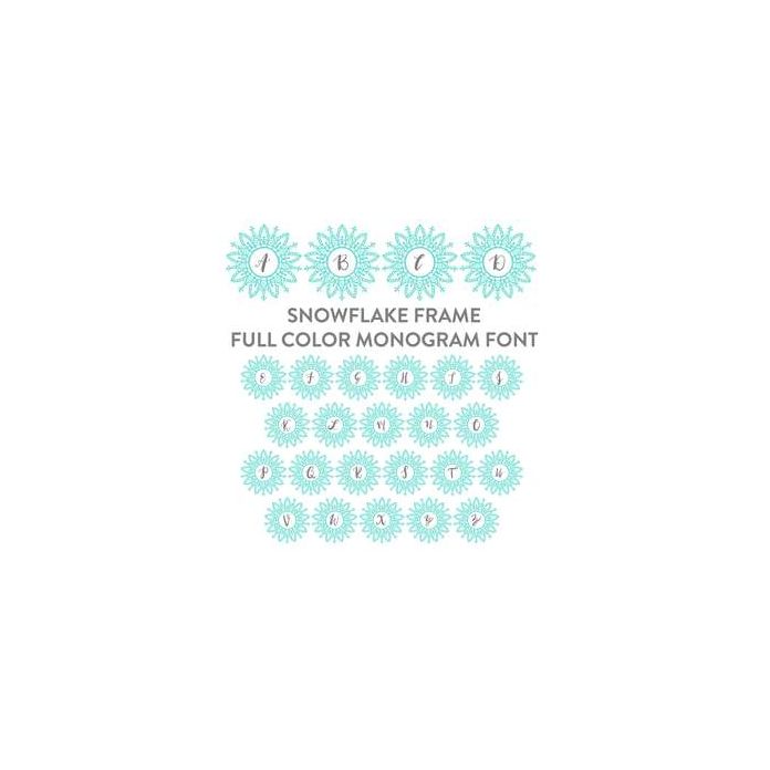 snowflake frame full color monogram font
